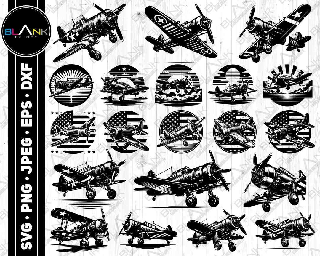 War Airplane SVG Bundle, Vehicle Silhouette Graphics (digital Download ...