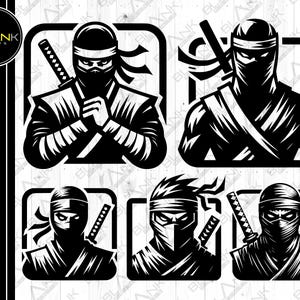 Ninja Warrior Bundle Svg Png Jpeg Eps Dxf Engrave Silhouette Clipart ...