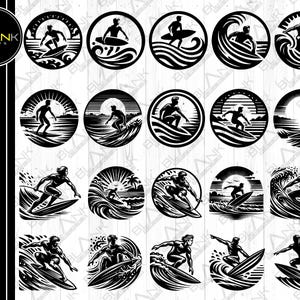 Surfing Bundle Svg Png Jpeg Eps Dxf Bundle Silhouette Clipart Cricut ...