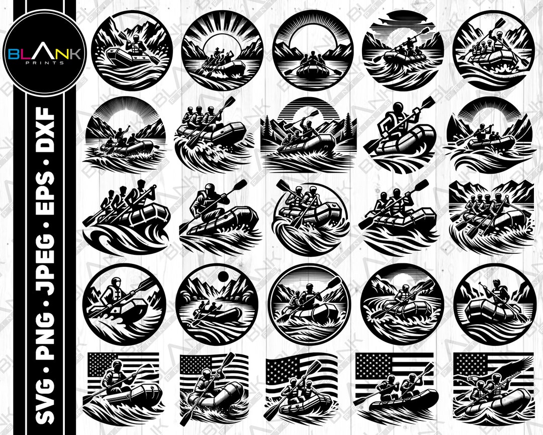 Rafting Bundle Svg Png Jpeg Eps Dxf Bundle Silhouette Clipart Cricut ...