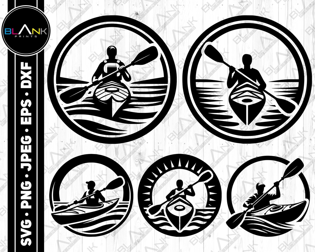 Kayaking Bundle Svg Png Jpg Eps Dxf Engrave Silhouette Clipart Cricut ...