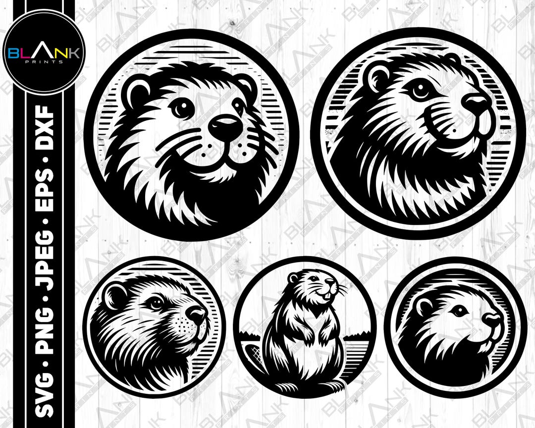 Beaver Bundle Svg Png Jpeg Eps Dxf Engrave Silhouette Clipart Cricut ...