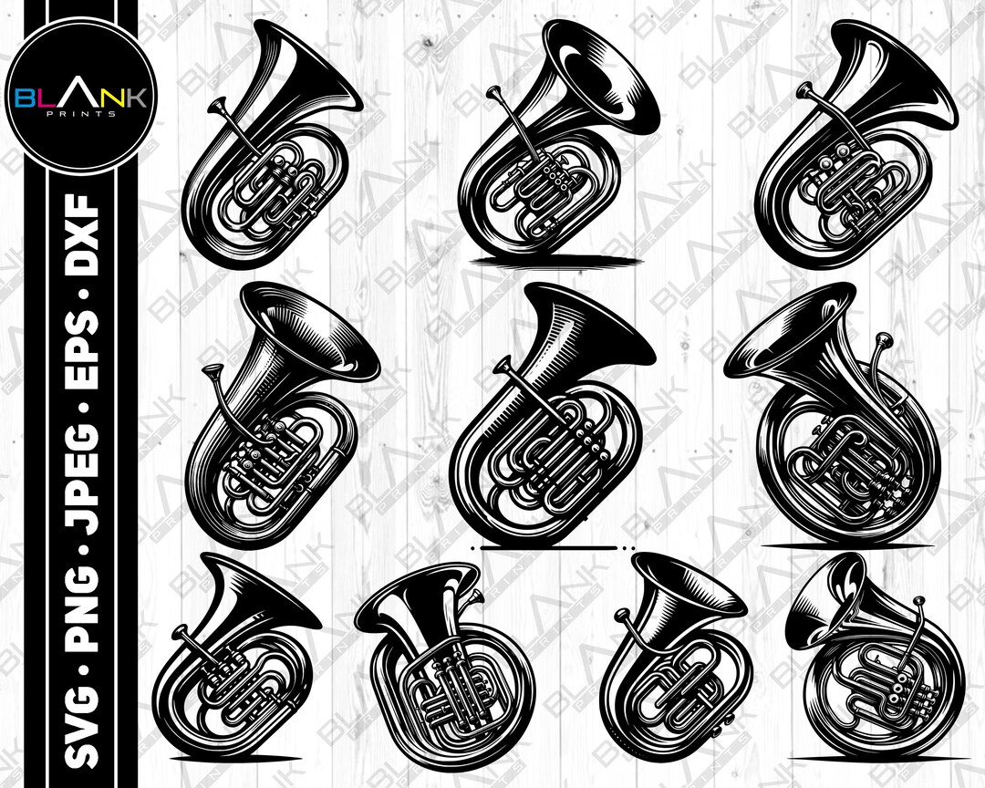 Tuba Bundle Svg Png Jpeg Eps Dxf Bundle Silhouette Clipart Cricut ...