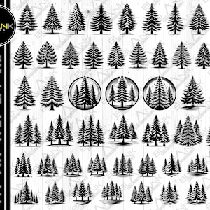 Pine Tree Bundle Svg Png Jpeg Eps Dxf Bundle Silhouette Clipart Cricut ...