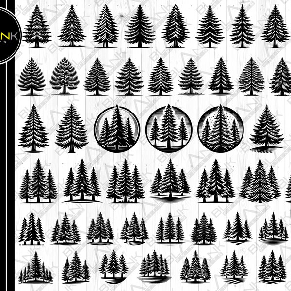 Pine Tree Art - Etsy