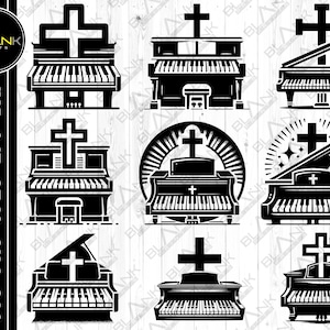 Piano Christian Cross Bundle Svg Png Jpeg Eps Dxf Bundle Silhouette ...
