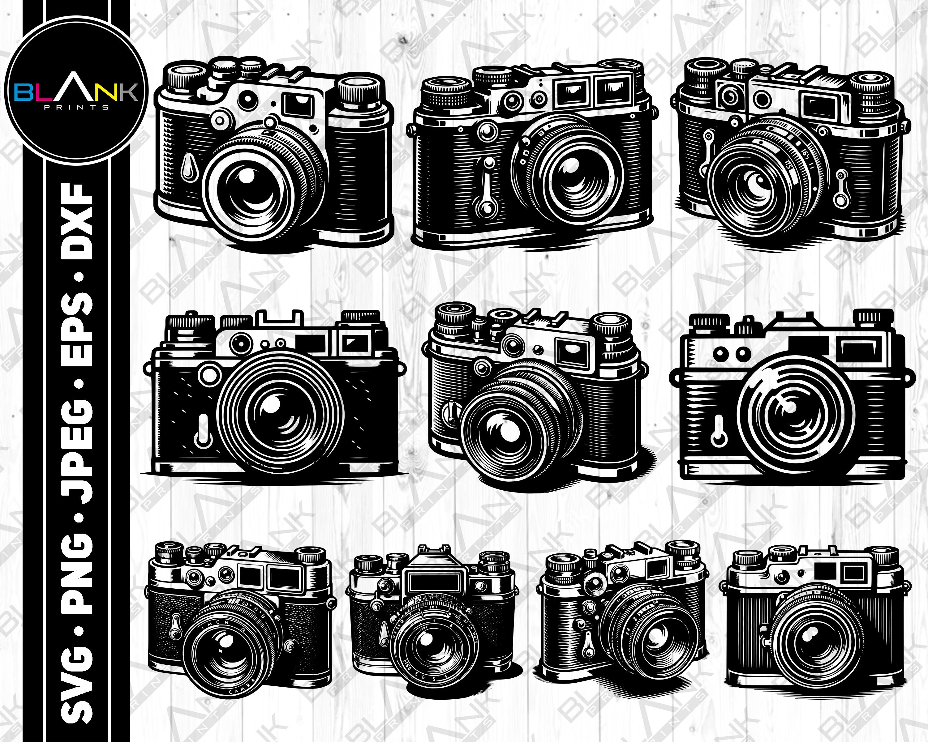 Vintage Camera Bundle Svg Png Jpeg Eps Dxf Bundle Silhouette Cricut ...
