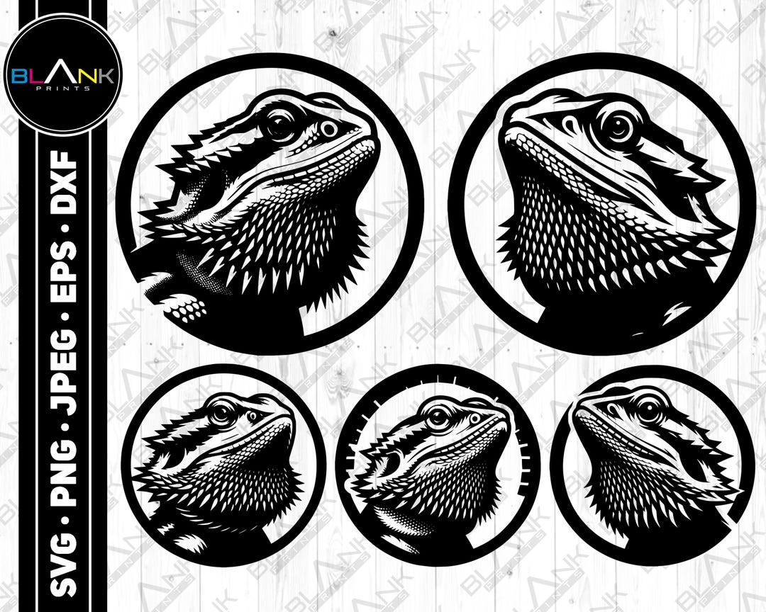 Bearded Dragon Bundle Svg Png Jpg Eps Dxf Engrave Silhouette Clipart ...