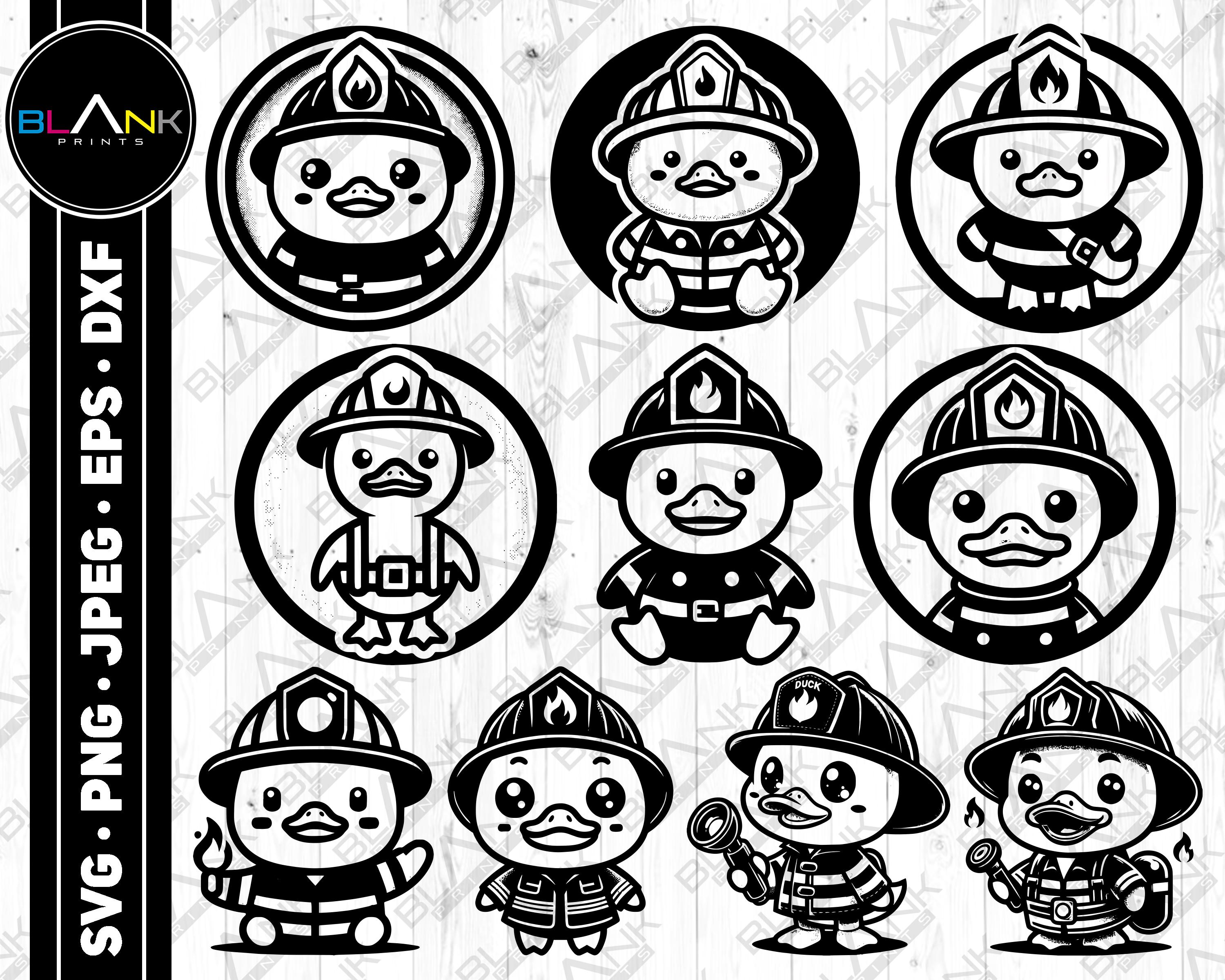 Firefighter Duck Clipart Bundle, Vector Graphics (svg, Png, Jpg, Eps ...