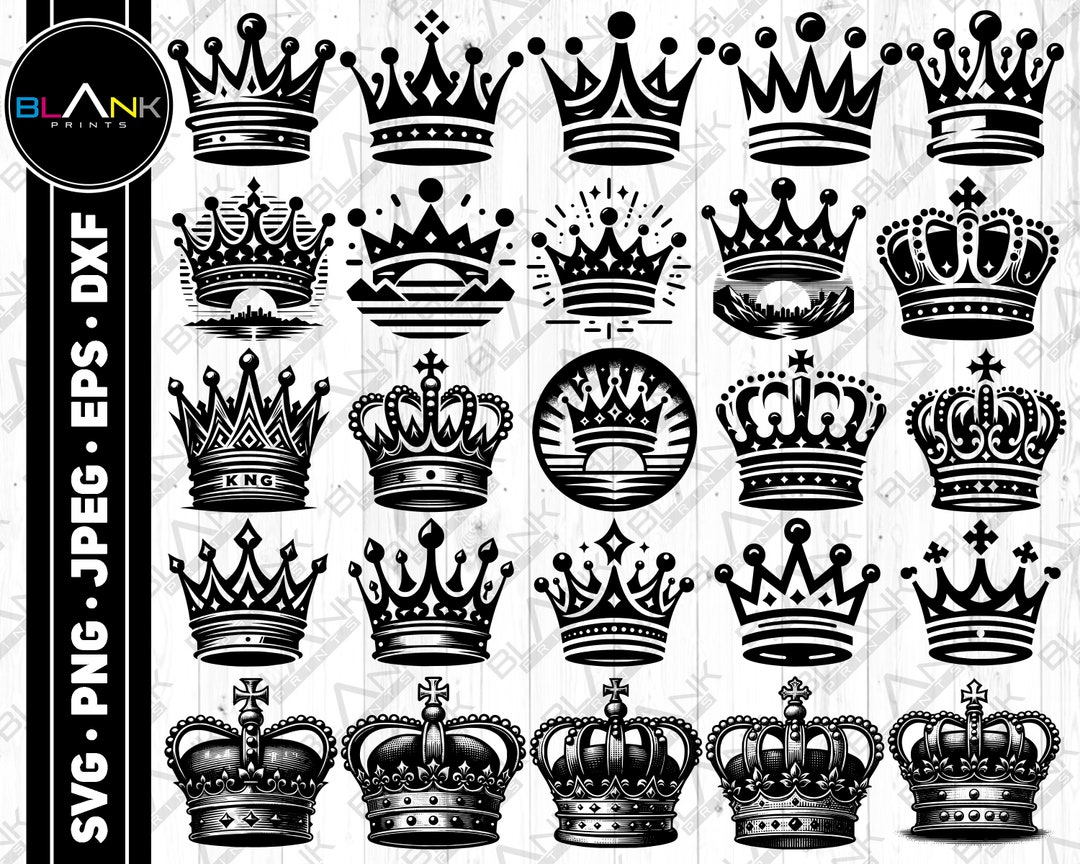King Crown Vector Bundle (svg, Png, Eps, Dxf) (digital Download) - Etsy