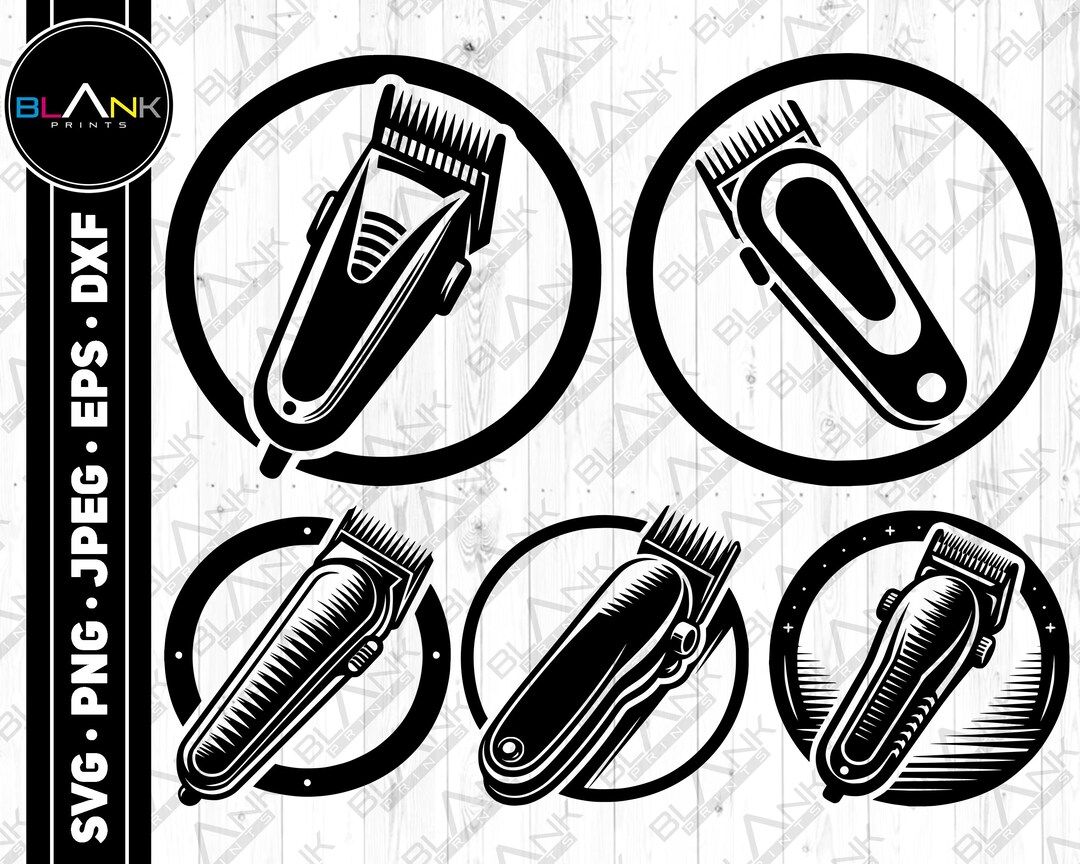 Hair Clipper Bundle Svg Png Jpeg Eps Dxf Engrave Silhouette Clipart ...