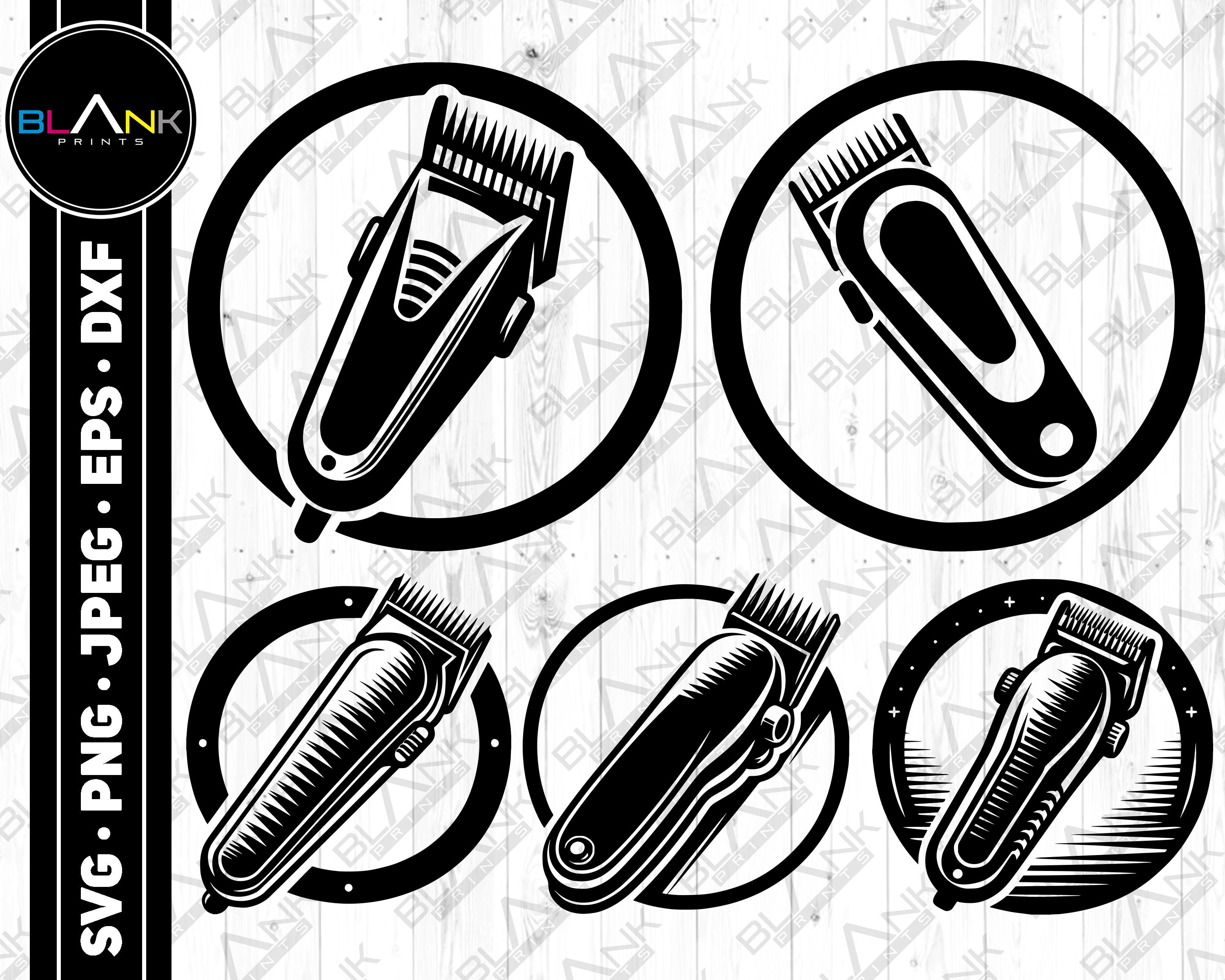 Hair Clipper Bundle Svg Png Jpeg Eps Dxf Engrave Silhouette Clipart ...