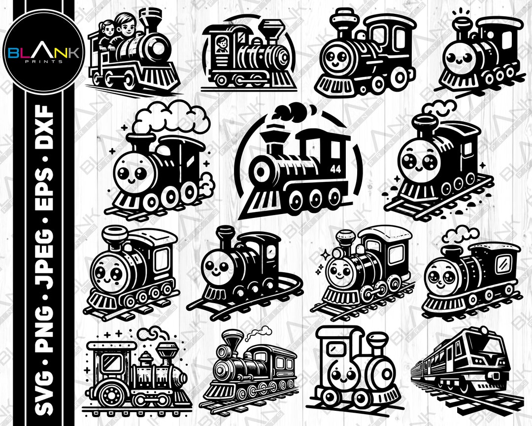 Train Bundle Svg Png Jpeg Eps Dxf Bundle Silhouette Clipart Cricut ...