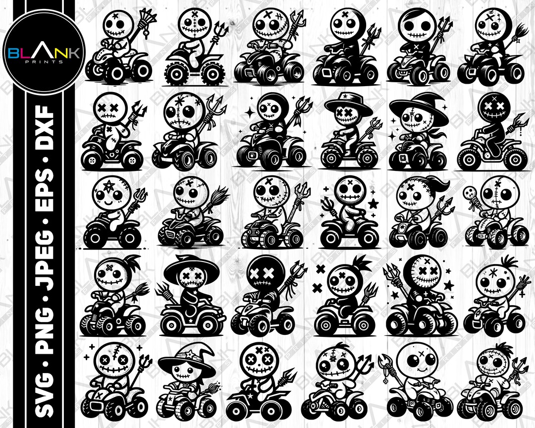 Cute Voodoo Doll Atv Bundle Svg Png Jpeg Eps Dxf Bundle Silhouette ...