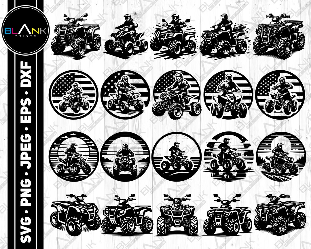 ATV Bundle Svg Png Jpeg Eps Dxf Bundle Silhouette Cricut Commercial Use ...