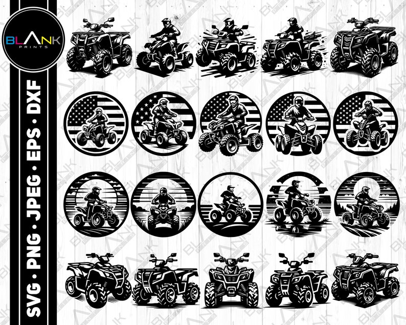 ATV Bundle Svg Png Jpeg Eps Dxf Bundle Silhouette Cricut Commercial Use ...