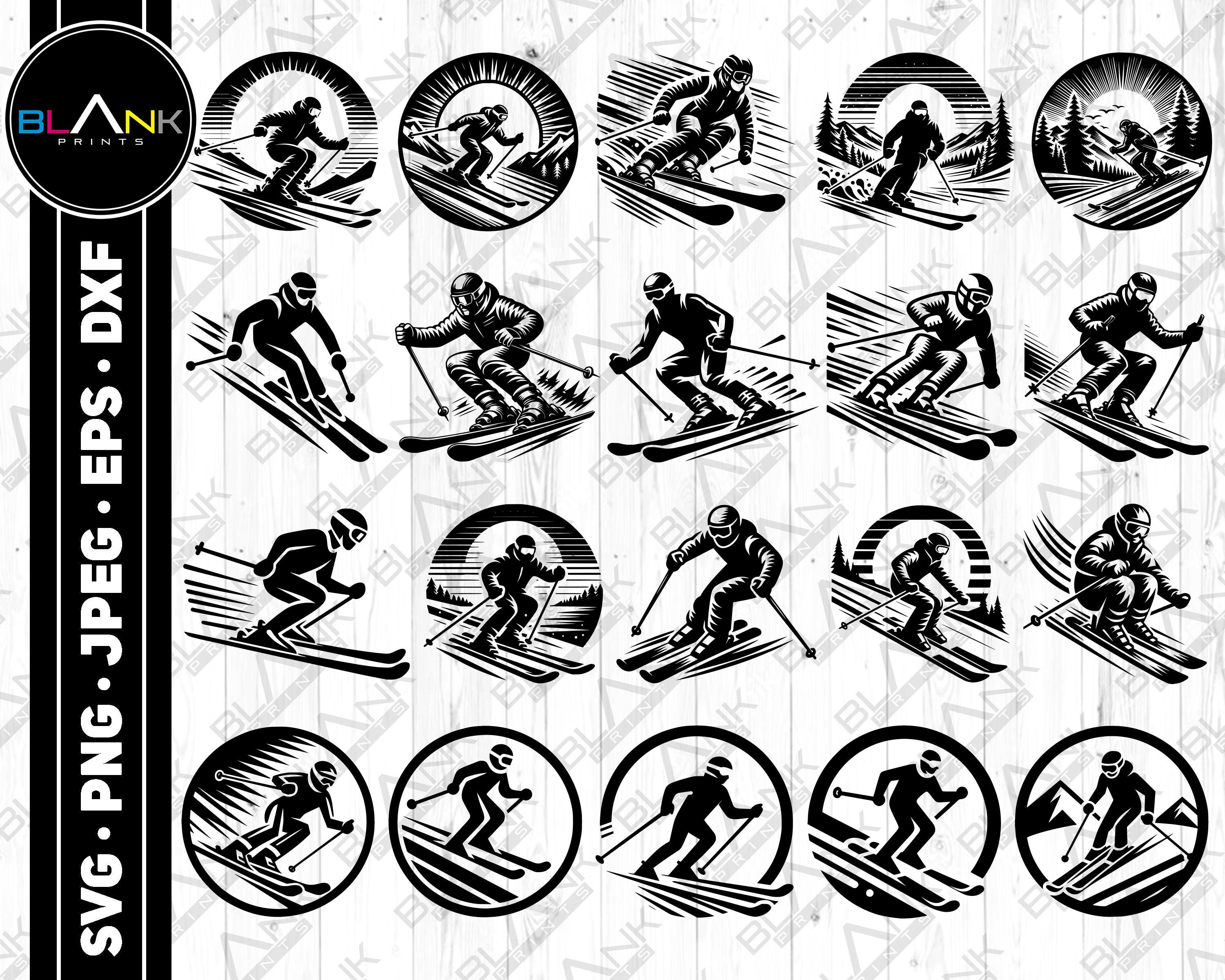 Ski Mega Bundle Svg Png Jpeg Eps Dxf Engrave Silhouette Clipart Cricut ...