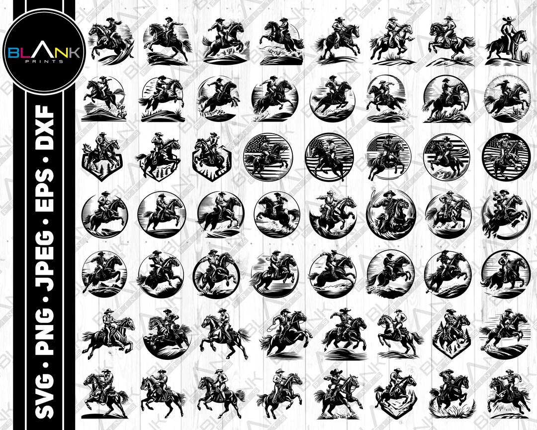 Rodeo Bundle Svg Png Jpeg Eps Dxf Engrave Silhouette Clipart Cricut ...