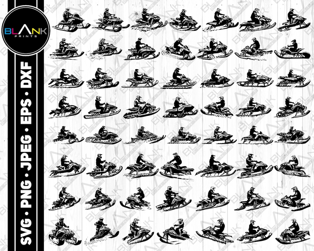 Snowmobile SVG Bundle: Mountain Clipart, Cricut Silhouette (digital ...