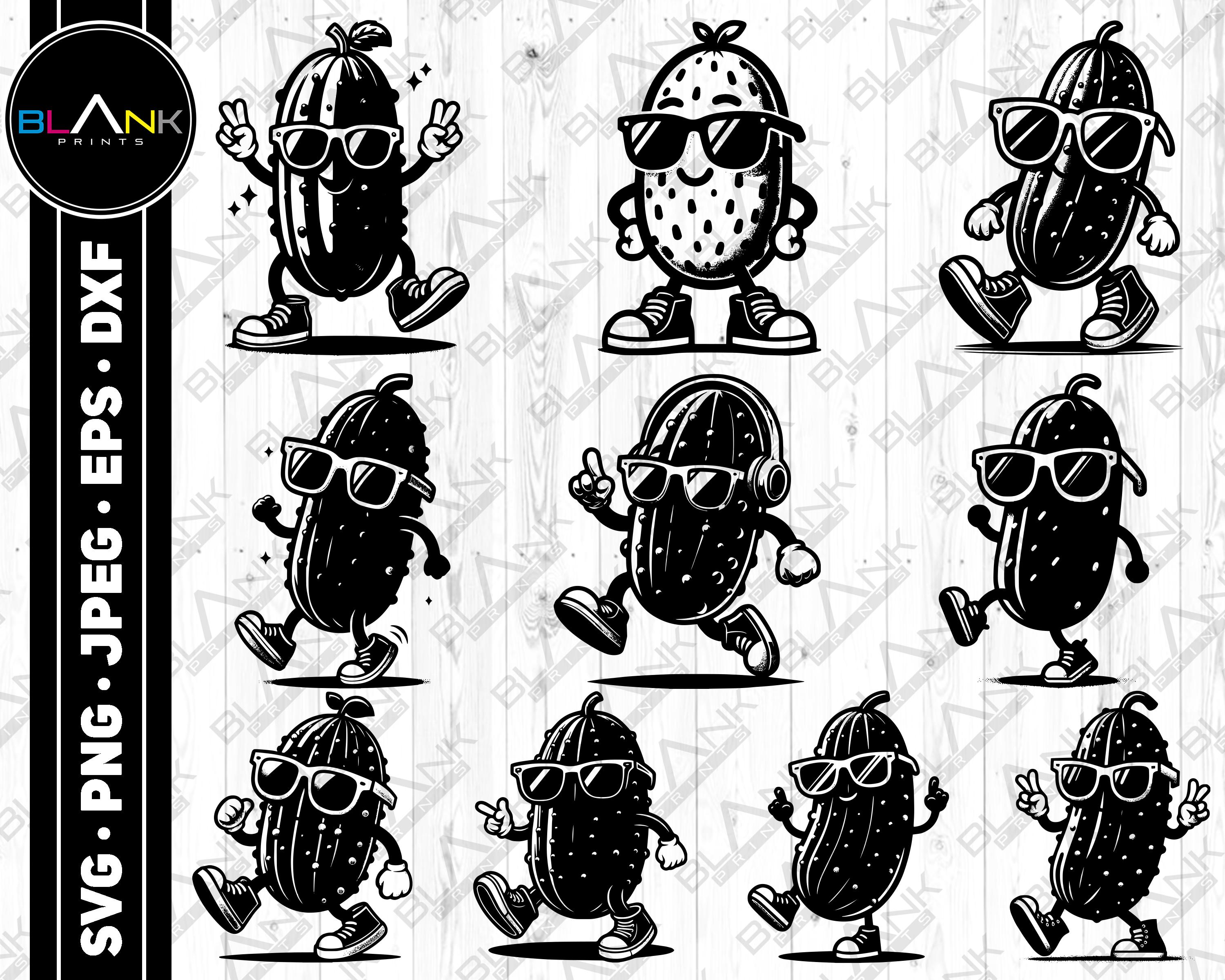 Cute Cucumber Dancing Bundle Svg Png Jpg Eps Dxf Bundle Silhouette ...