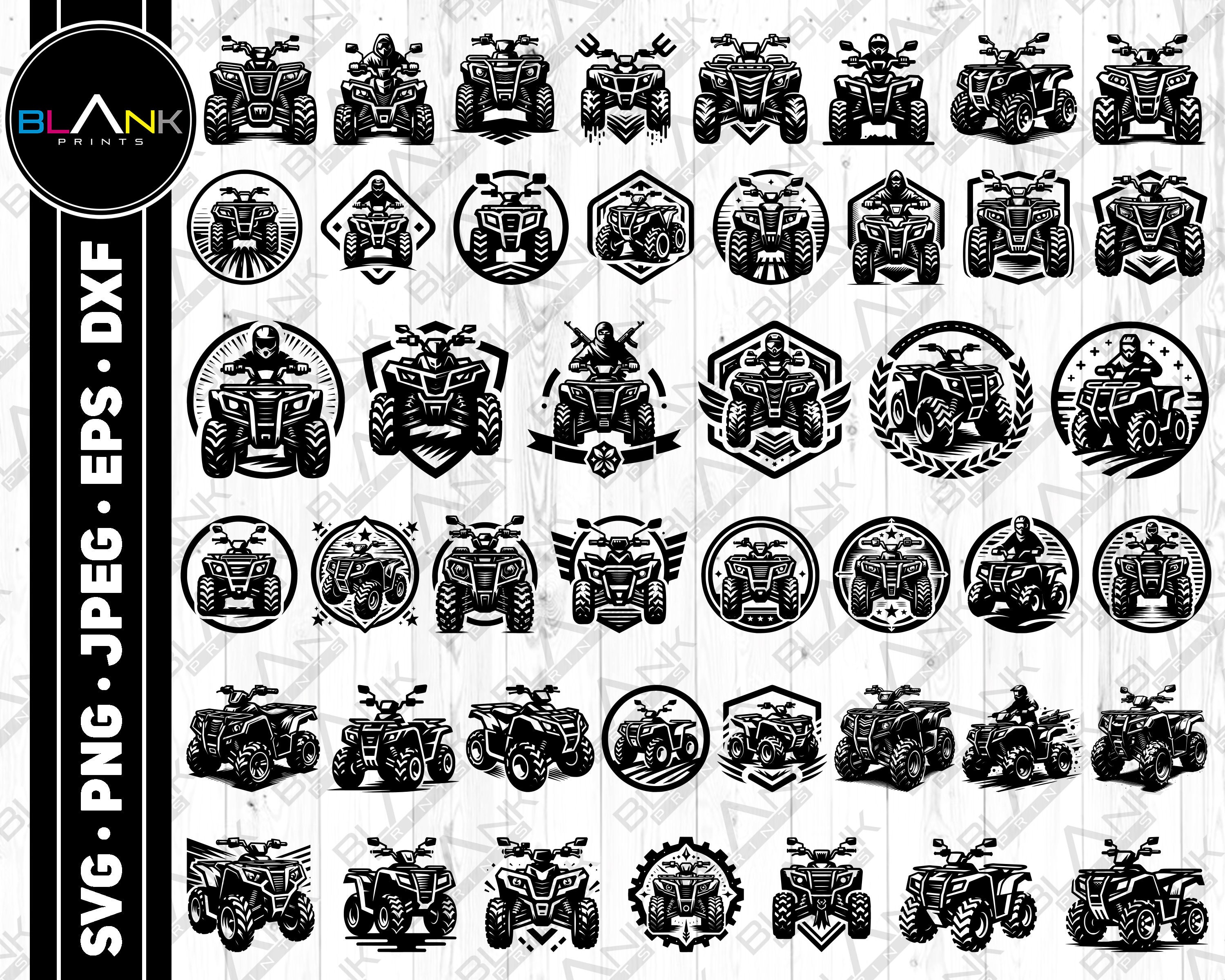 Atv Emblem Bundle Svg Png Jpeg Eps Dxf Bundle Silhouette Clipart Cricut ...
