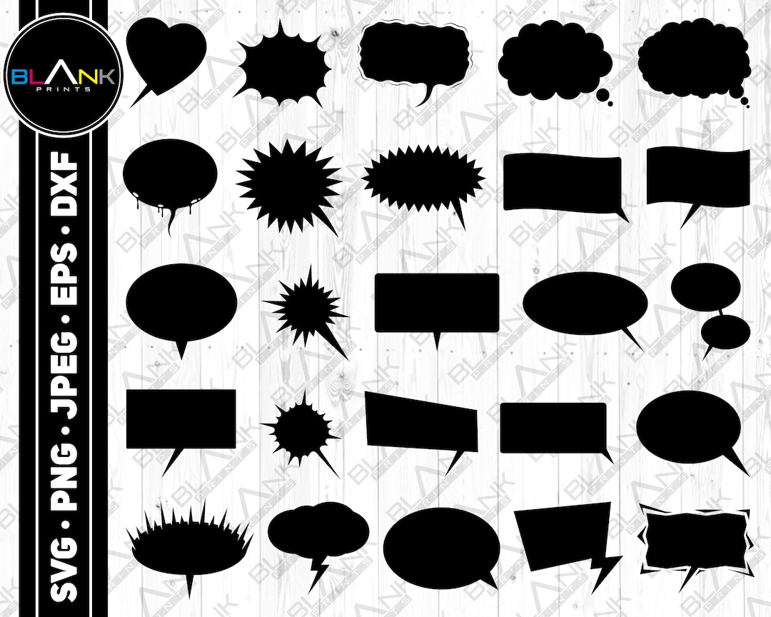 Speech Bubbles Bundle Svg Png Jpeg Eps Dxf Bundle Silhouette Cricut ...