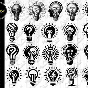 Bulb Bundle Svg Png Jpeg Eps Dxf Bundle Silhouette Clipart Cricut ...