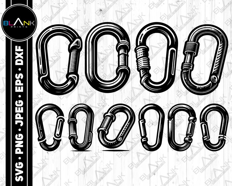 Carabiner SVG Bundle: Climbing Vector Clipart (digital Download) - Etsy