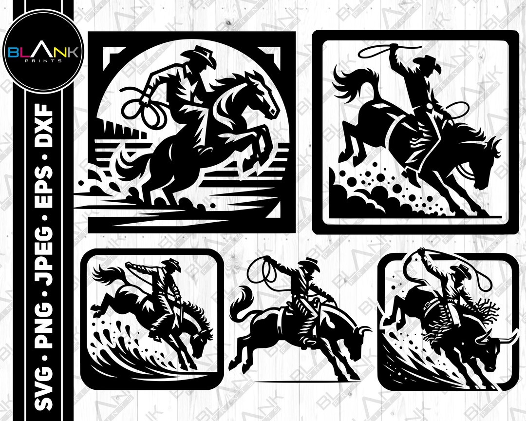Rodeo Bundle Svg Png Jpeg Eps Dxf Engrave Silhouette Clipart Cricut ...