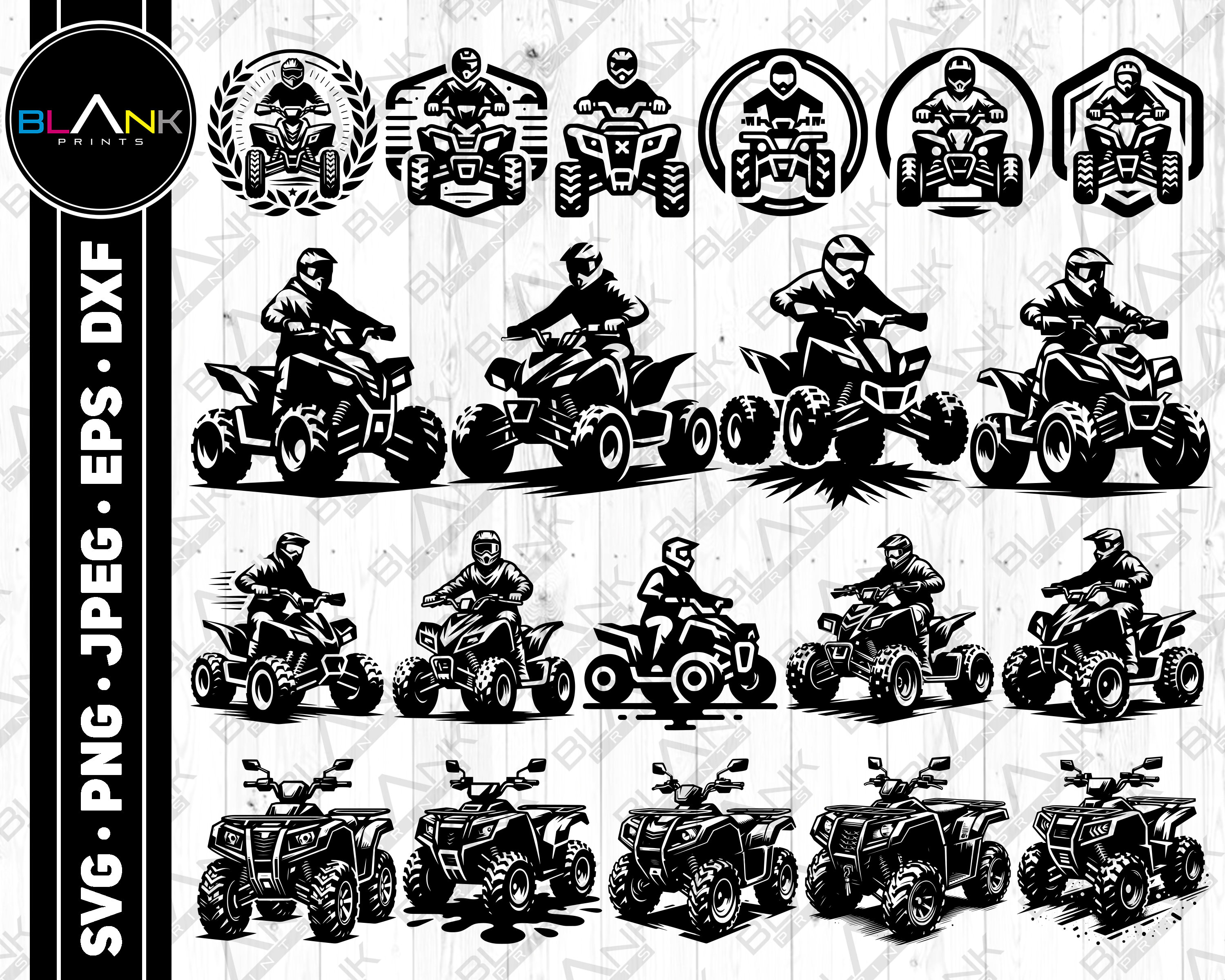 ATV Bundle Svg Png Jpeg Eps Dxf Bundle Silhouette Cricut Commercial Use ...
