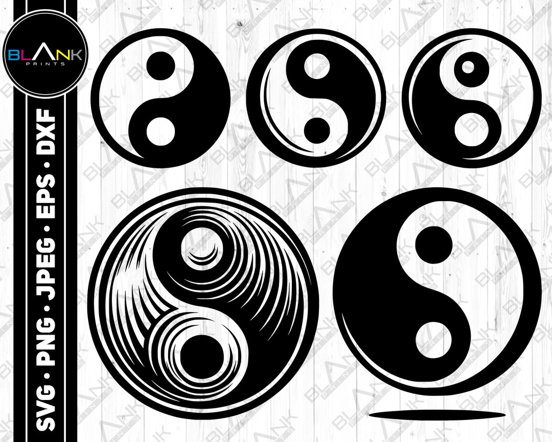 Yin Yang Bundle Svg Png Jpeg Eps Dxf Bundle Silhouette Clipart Cricut ...