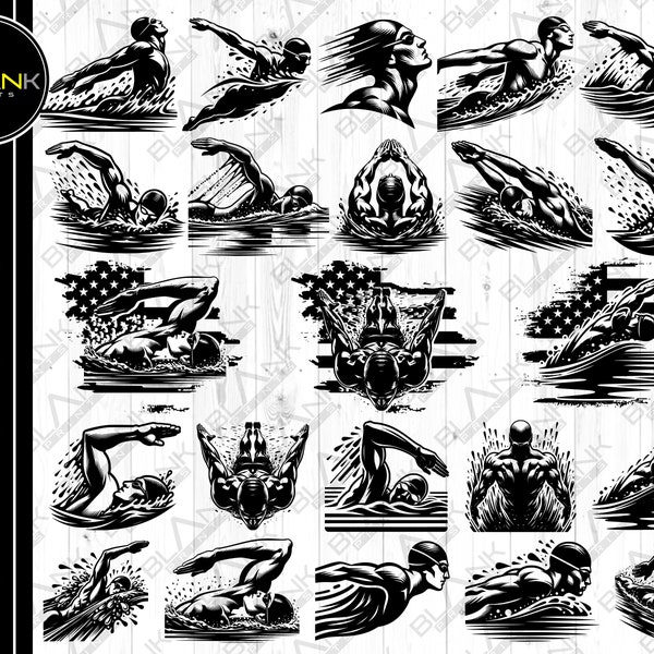 Swimming Clipart - Etsy