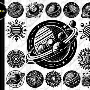Solar System Bundle Svg Png Jpeg Eps Dxf Bundle Silhouette Cricut ...
