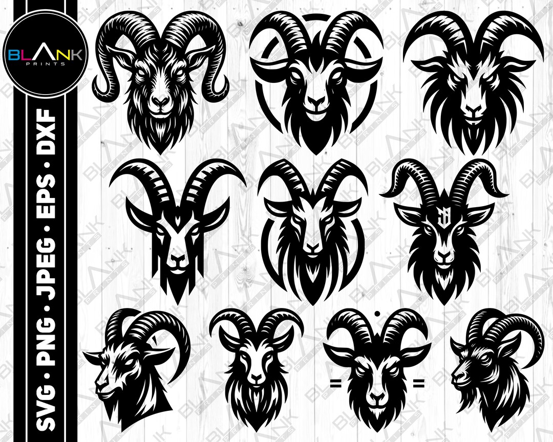 Evil Goat Head Vector Bundle (svg, Png, Jpg, Eps, Dxf) (digital ...