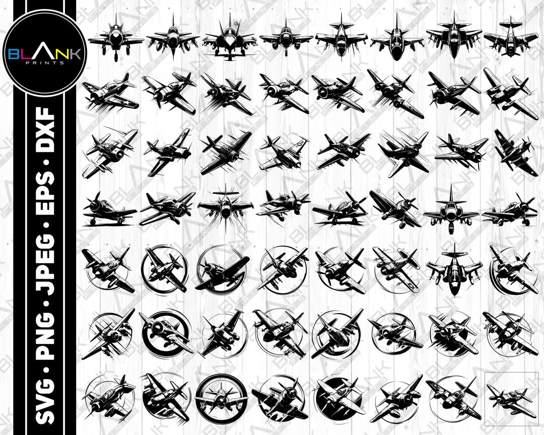 War Airplane Vector Bundle, Military Aircraft Clipart (digital Download ...