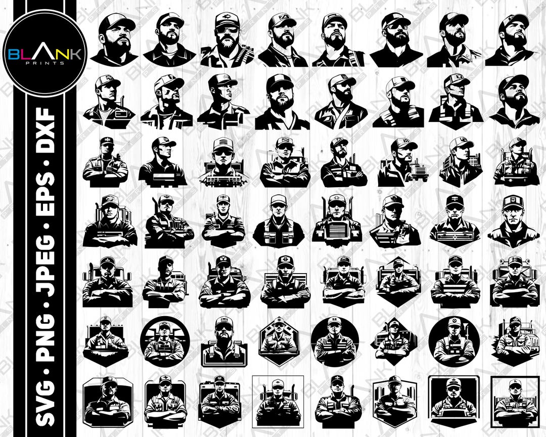 Trucker Bundle Svg Png Jpeg Eps Dxf Bundle Silhouette Clipart Cricut ...