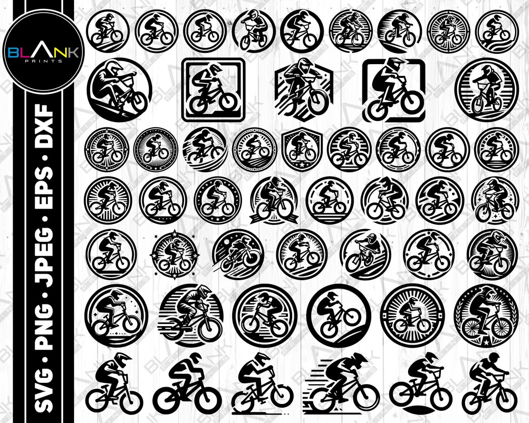 Bmx Bike Bundle Svg Png Jpeg Eps Dxf Bundle Silhouette Clipart Cricut ...