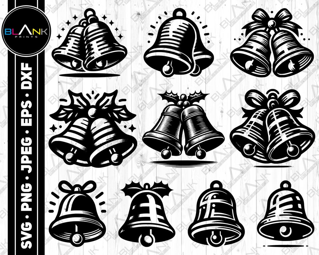 Jingle Bells Bundle Svg Png Jpeg Eps Dxf Bundle Silhouette Clipart ...