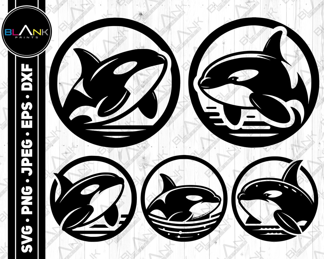 Orca Bundle Svg Png Jpeg Eps Dxf Engrave Silhouette Clipart Cricut ...