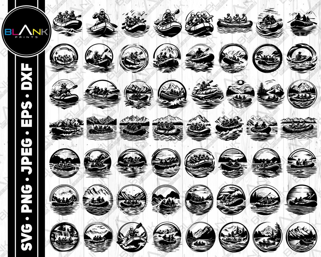 Rafting Bundle Svg Png Jpeg Eps Dxf Bundle Silhouette Clipart Cricut ...