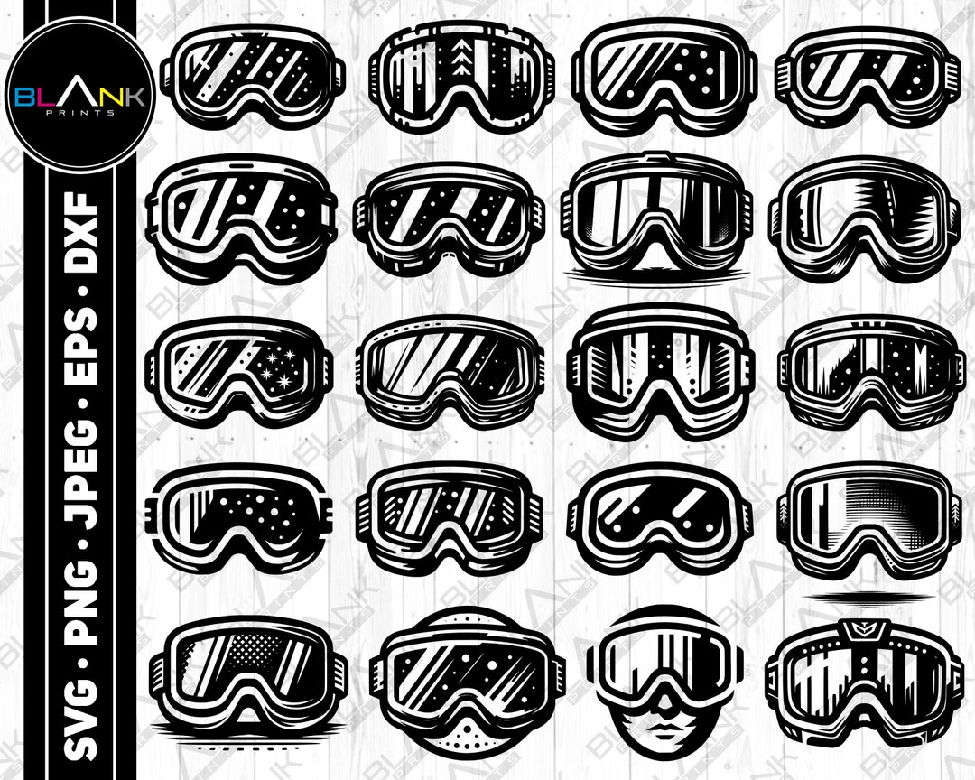 Snow Goggles Silhouettes Vector Bundle (svg, Png, Jpg, Eps, Dxf) - Etsy