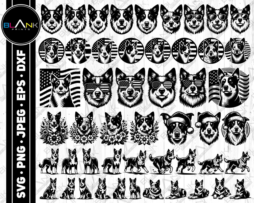 Australian Cattle Dog SVG Bundle: Commercial Use Designs (digital ...