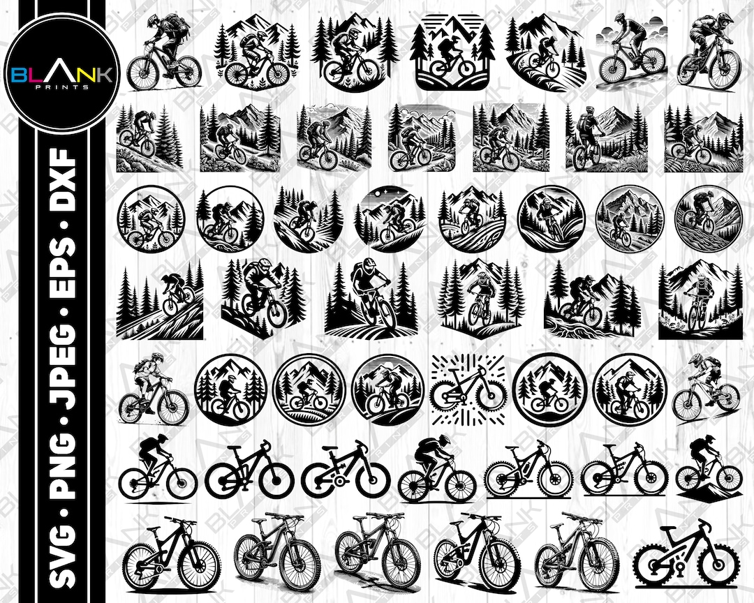 Mountain Bike Vector Bundle: Svg, Png, Jpg, Eps, Dxf (digital Download ...