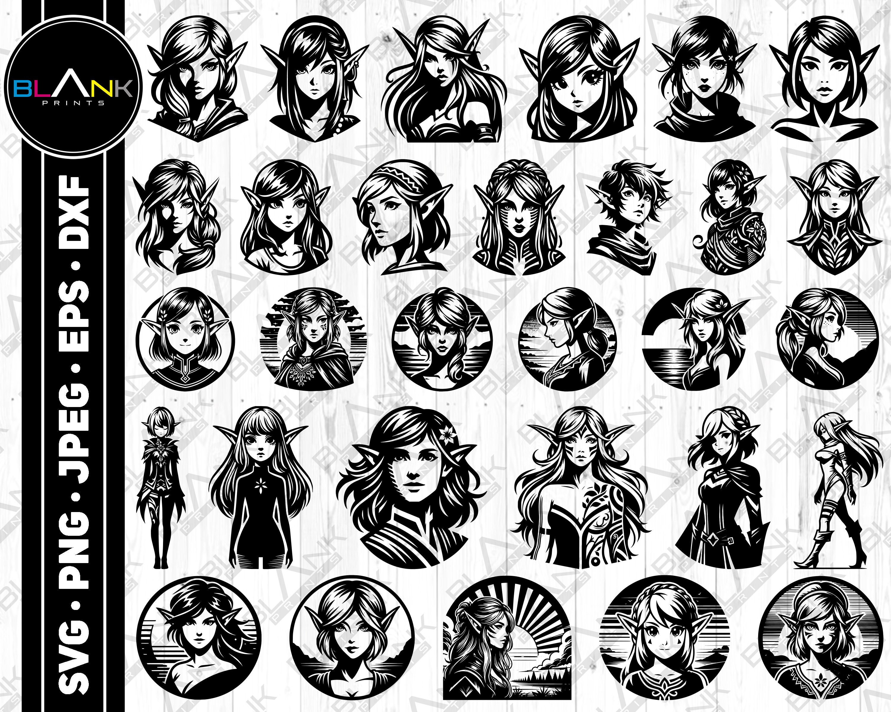 Elf Girl Bundle Svg Png Jpeg Eps Dxf Bundle Silhouette Cricut Clipart ...