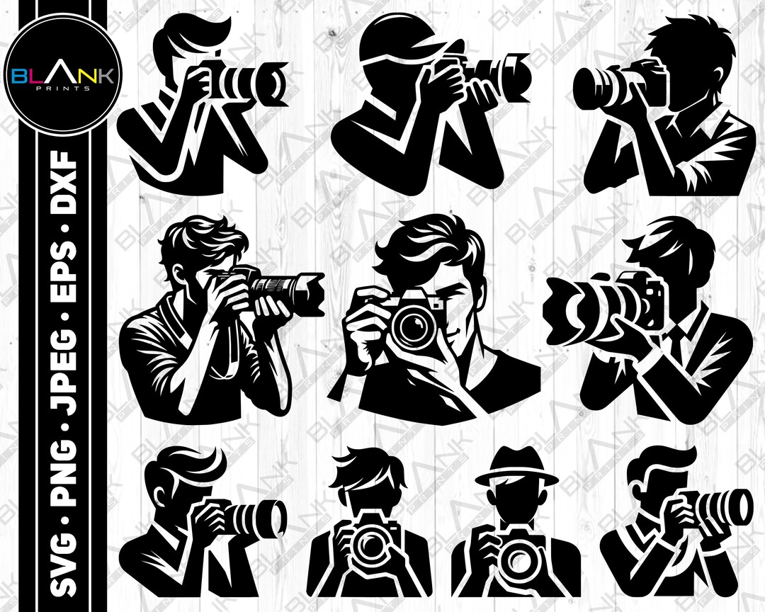 Photographer Silhouette Bundle (svg, Png, Jpg, Eps, Dxf) - Etsy