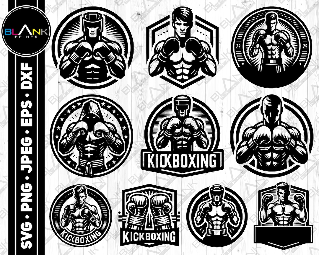 Kickboxing Bundle Svg Png Jpeg Eps Dxf Bundle Silhouette Clipart Cricut ...