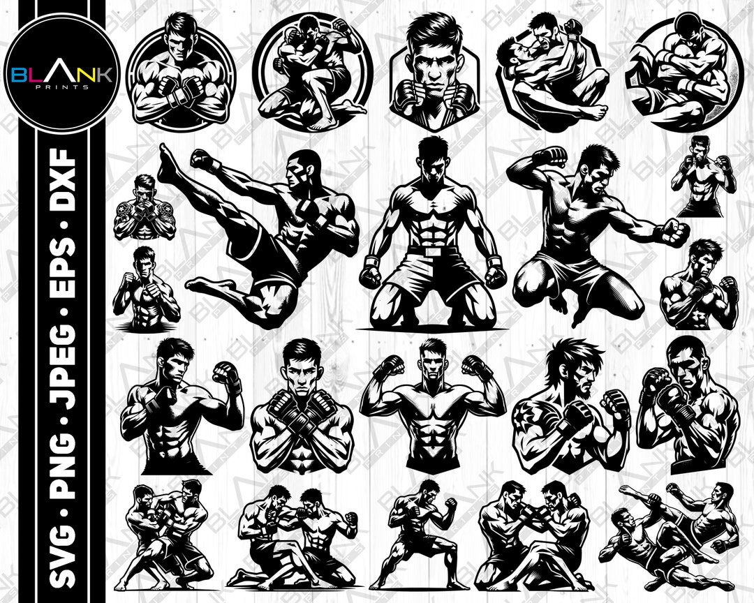Mixed Martial Arts Bundle Svg Png Jpeg Eps Dxf Bundle Silhouette Cricut ...