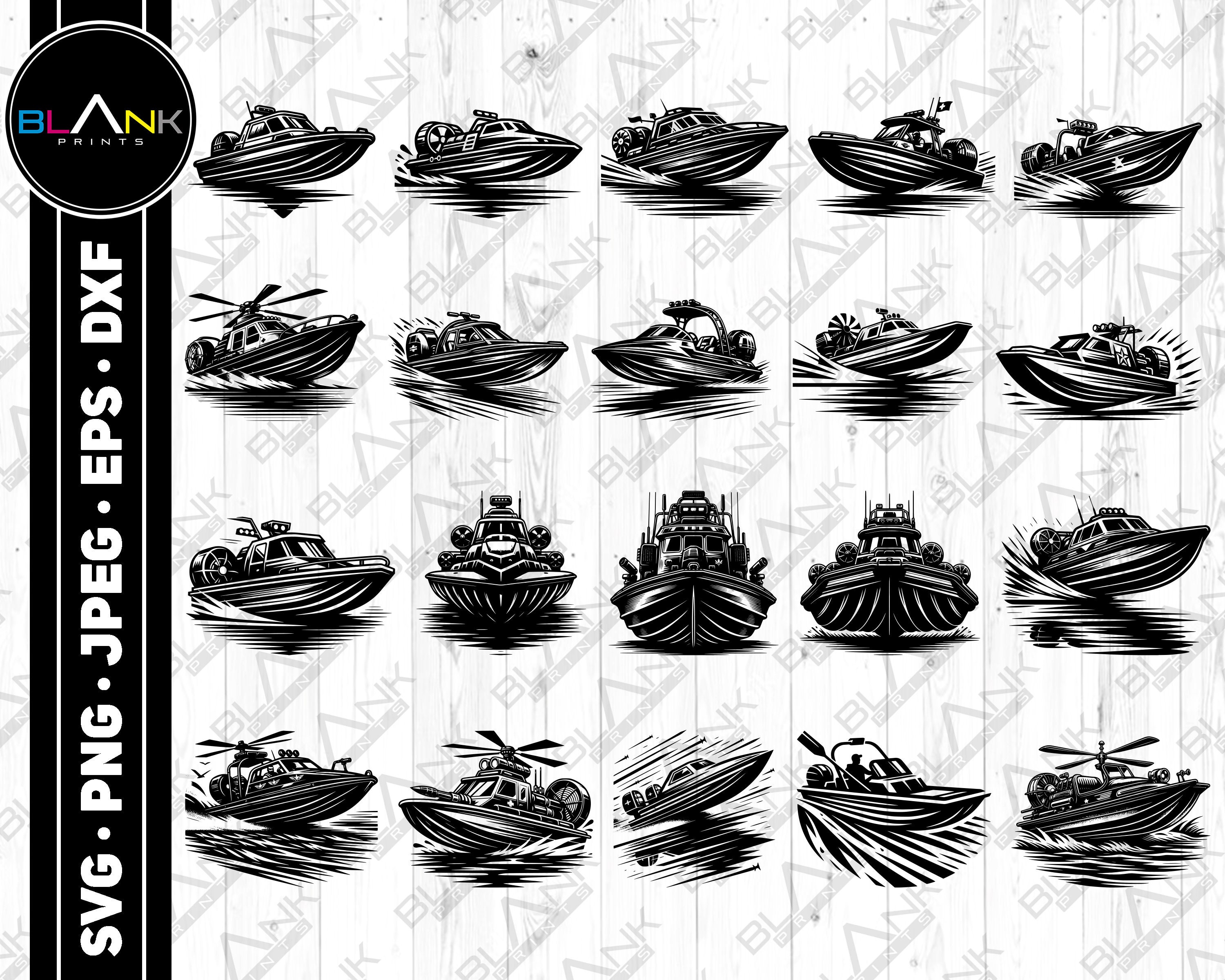 Airboat Bundle Svg Png Jpeg Eps Dxf Bundle Silhouette Clipart Cricut ...