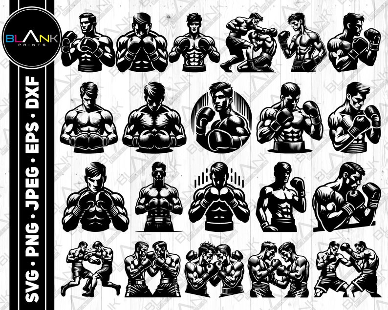 Boxing Bundle Svg Png Jpeg Eps Dxf Bundle Silhouette Cricut Commercial ...
