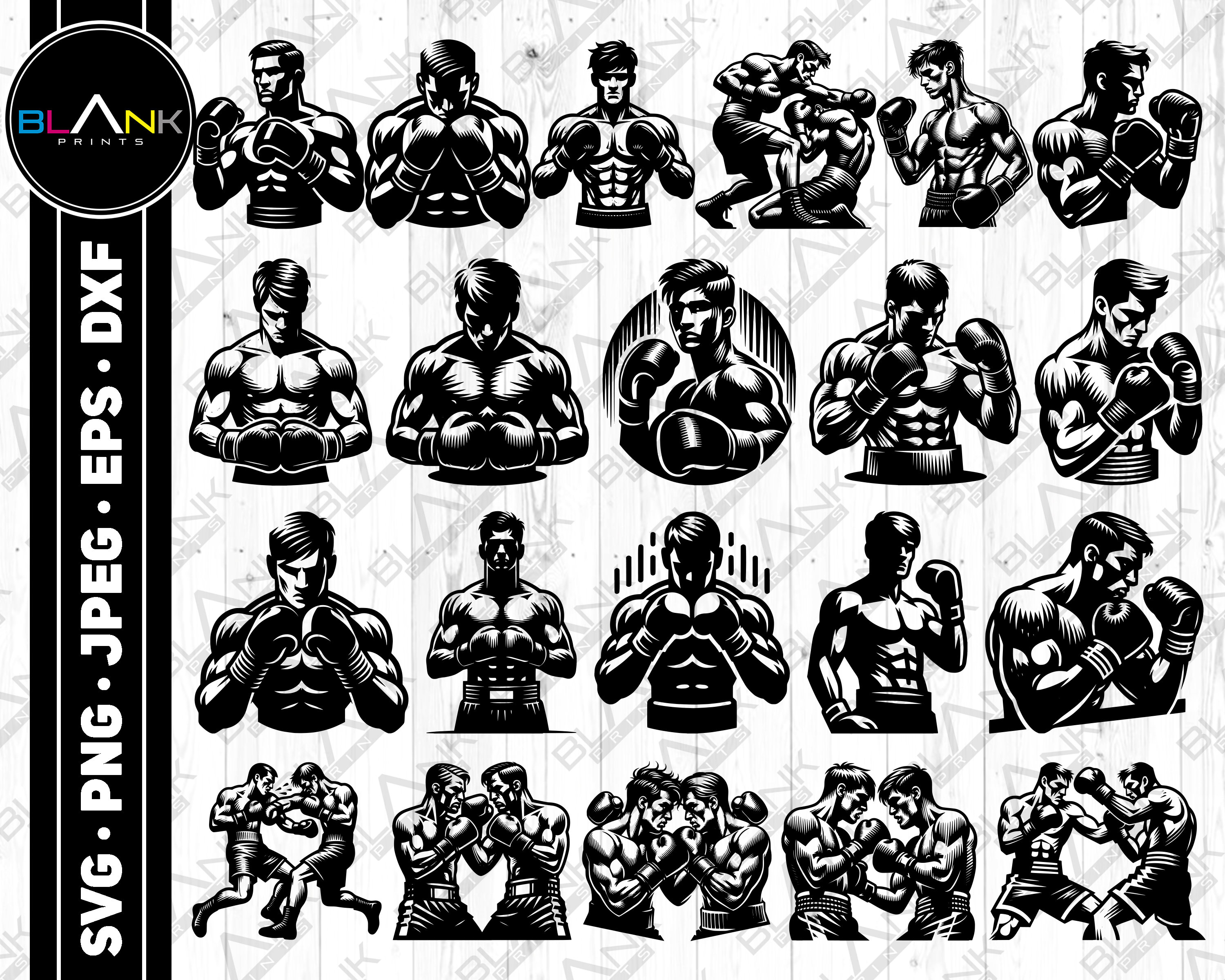 Boxing Bundle Svg Png Jpeg Eps Dxf Bundle Silhouette Cricut Commercial ...